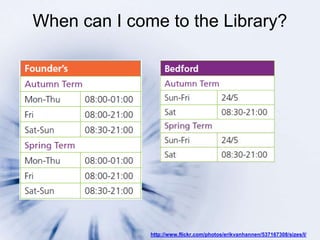 Understanding the libraries at Royal Holloway, University of London | PPTX
