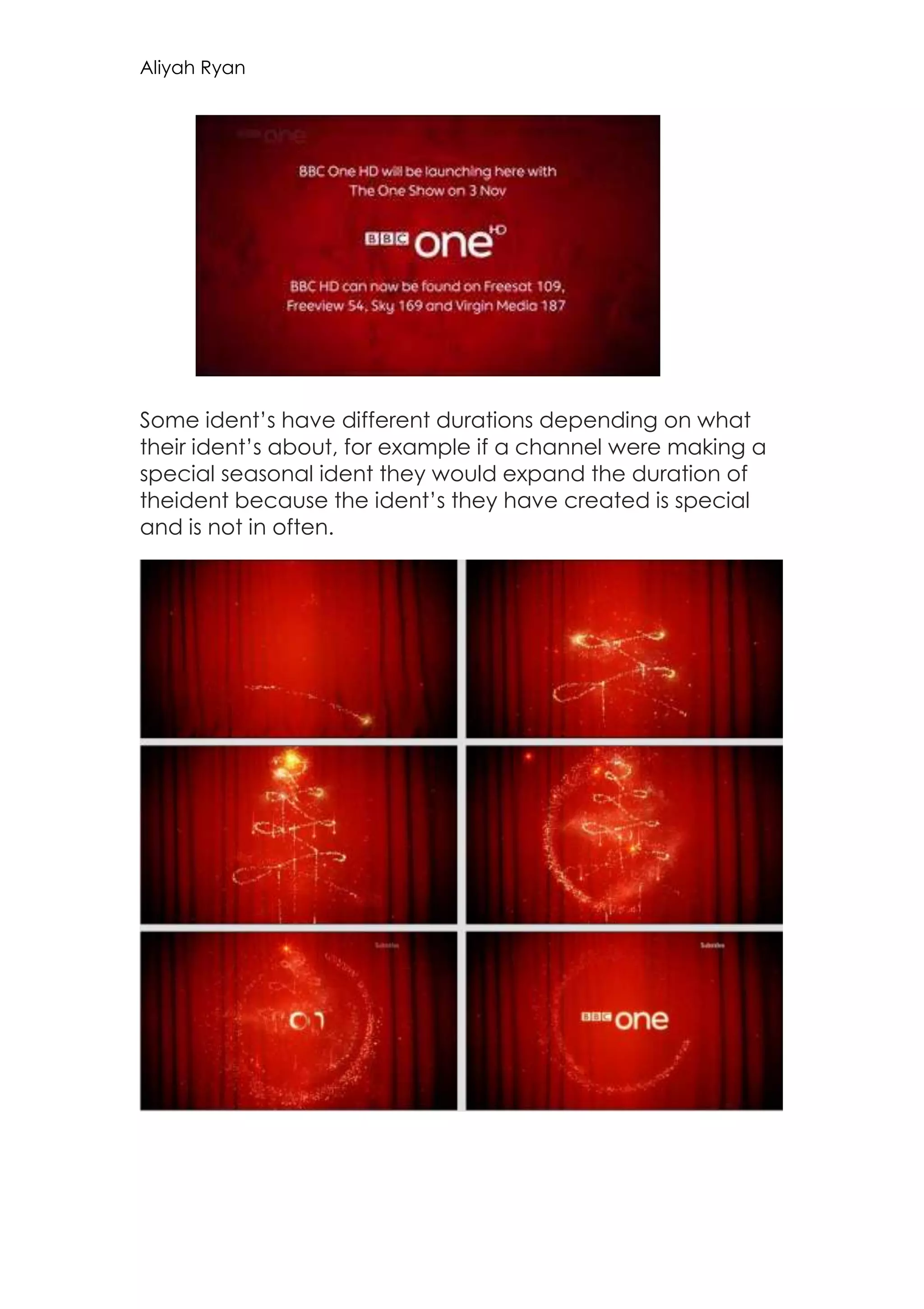 Understanding the limitations of the television ident | DOCX | Desktop ...