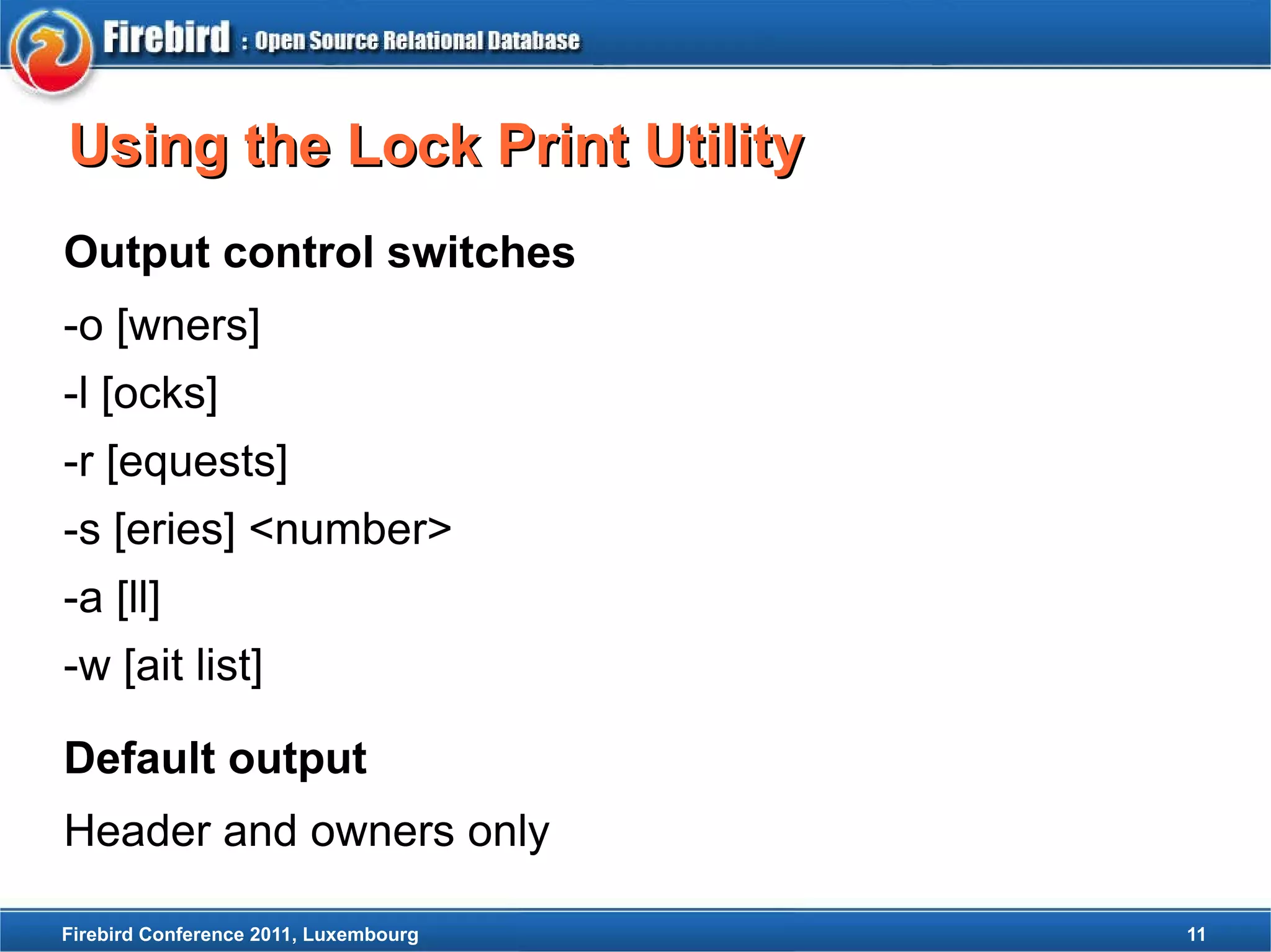 Understanding the lock manager internals with the fb lock print utility | ODP