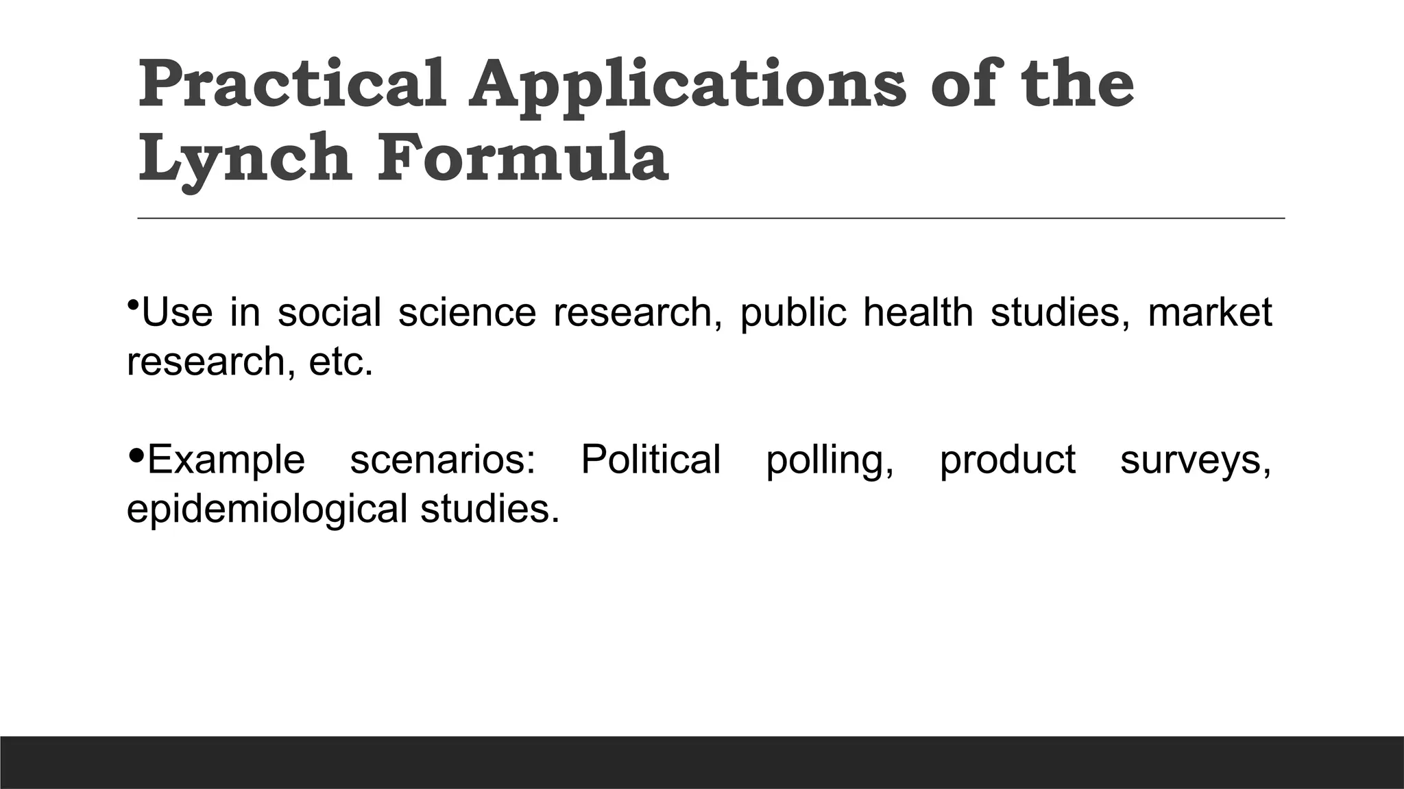 Understanding the Lynch Formula in Statistics.pptx