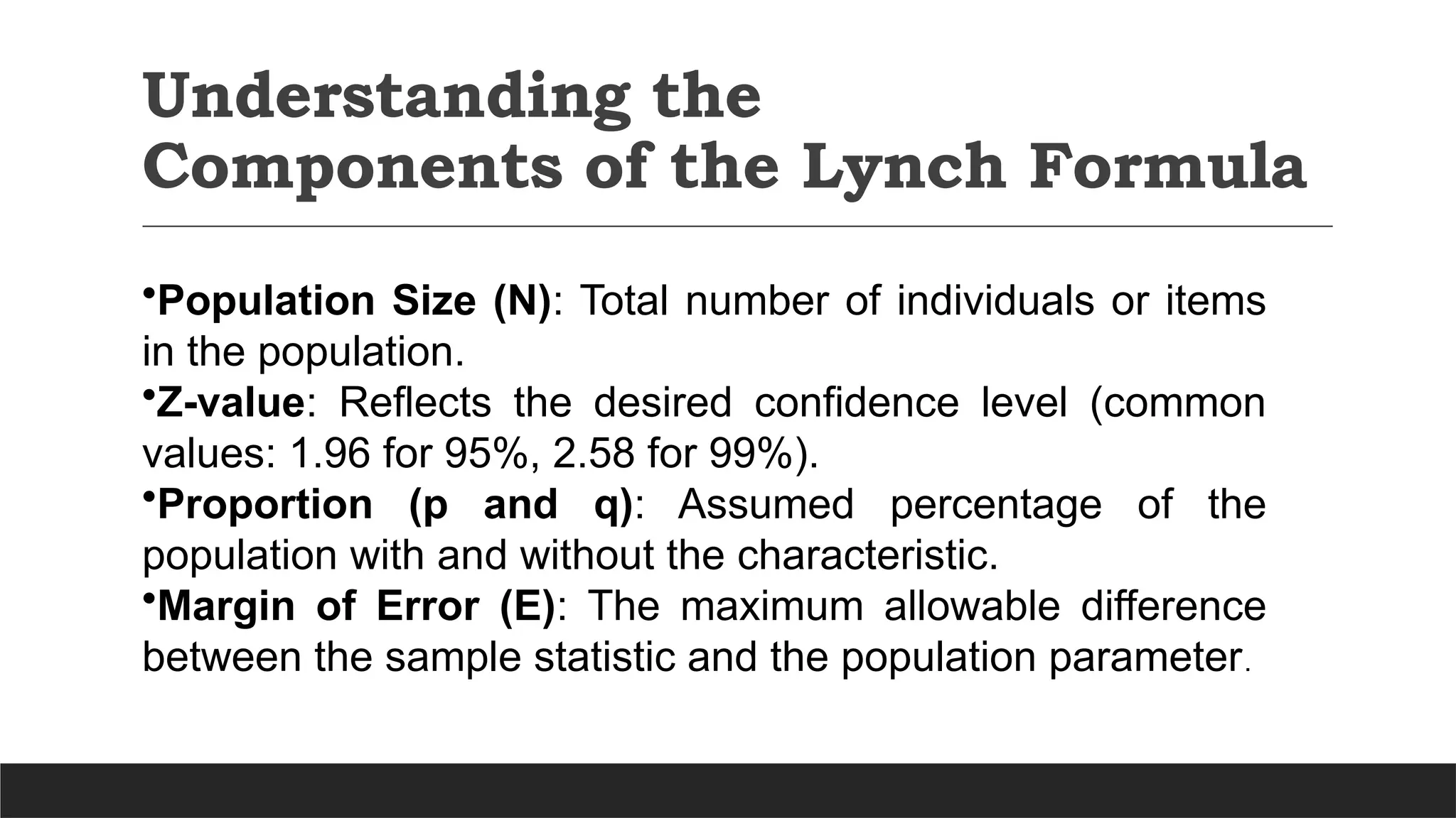 Understanding the Lynch Formula in Statistics.pptx