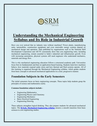The Structure of Engineering Education Explained by the Mechanical ...