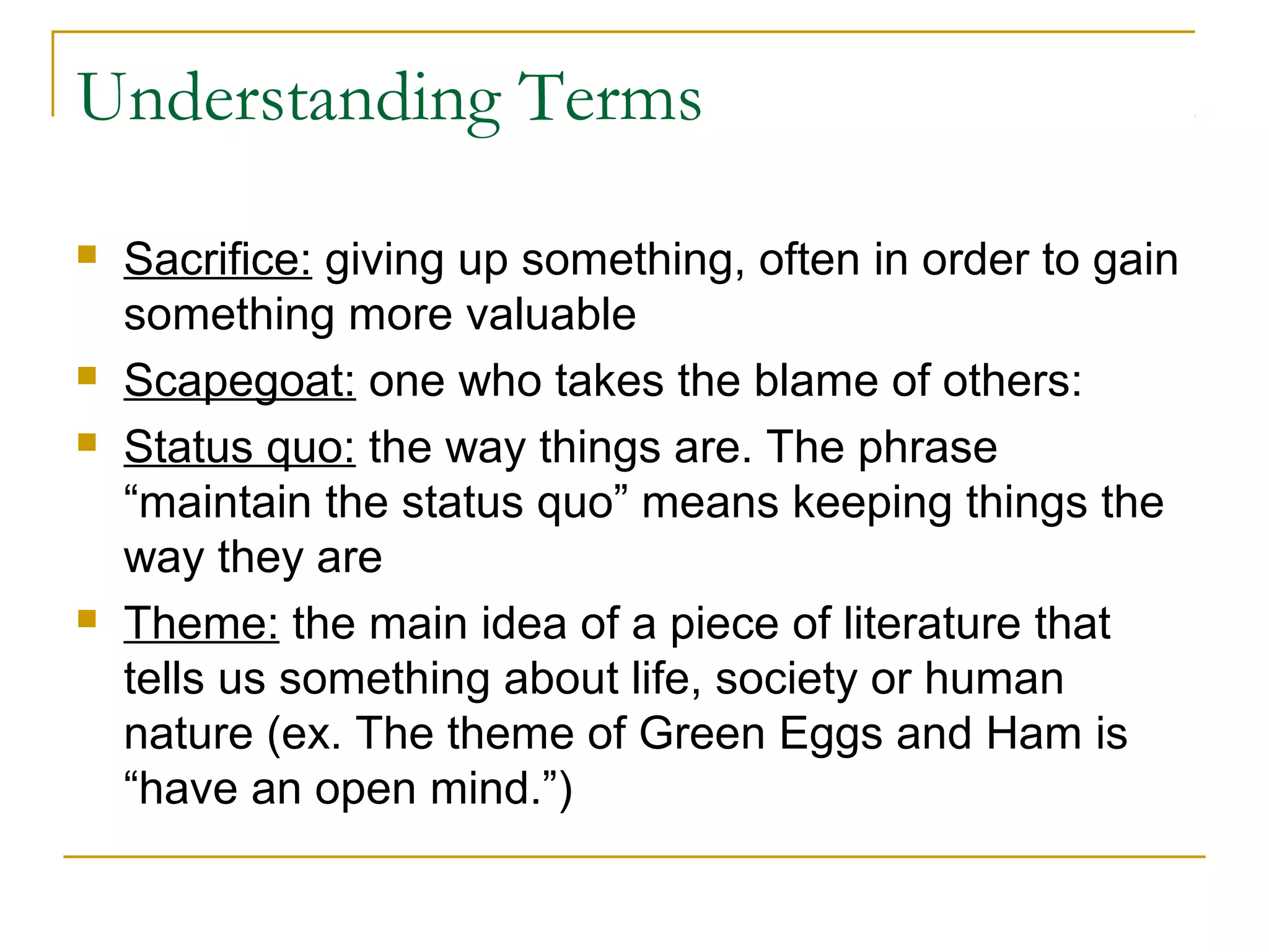 Understanding Themes In The Lottery | PPT