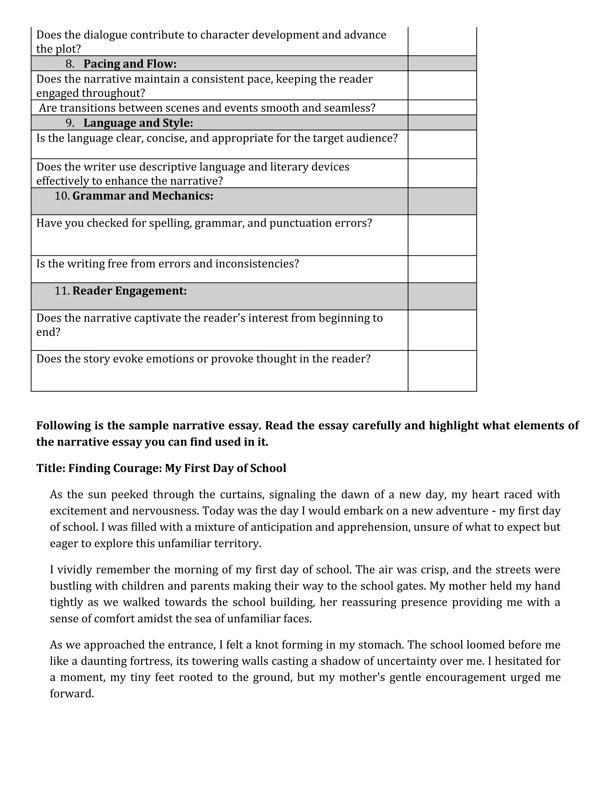 Understanding the narrative essay writing, samples, questions.pdf