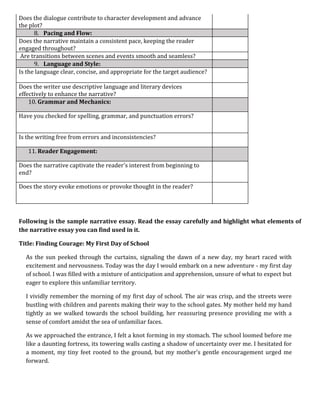 Understanding the narrative essay writing, samples, questions.pdf