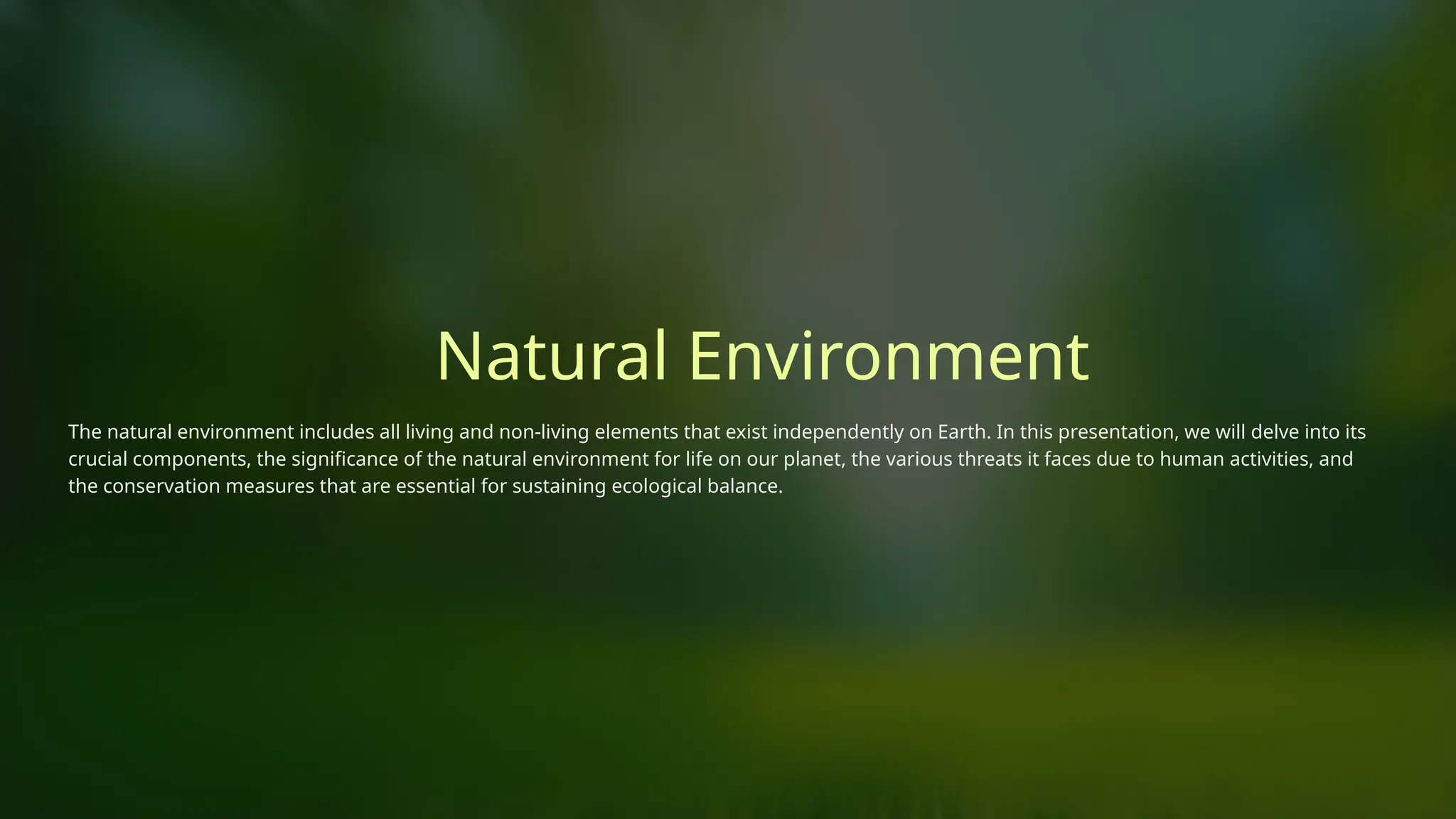 Understanding the Natural Environment ... pptx | PPTX
