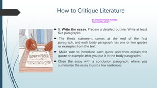 Understanding the nature, function, and value of literature and how to ...