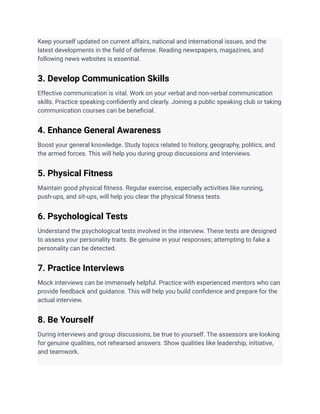 Understanding the NDA SSB Interview | PDF