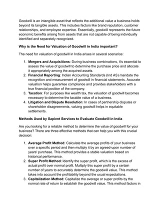 Understanding the Need for Valuation of Goodwill in India - Google Docs.pdf