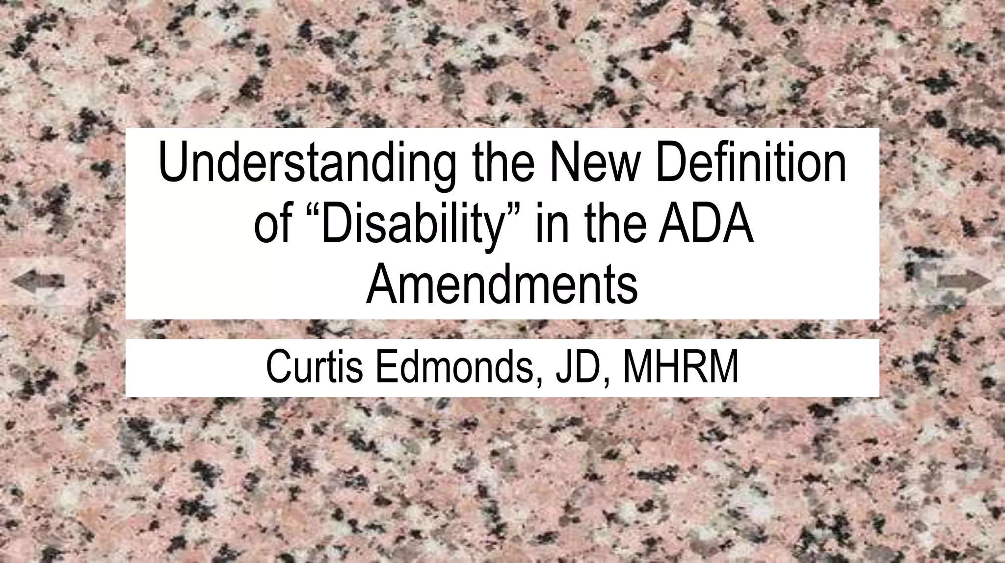 Understanding the new definition of disability | PPT