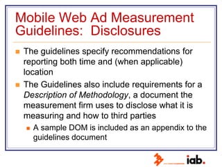 Understanding the New IAB MMA Mobile Web Ad Measurement Guidelines | PDF