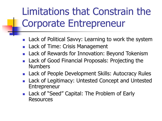 Understanding the Obstacles to Corporate Entrepreneurship - Chapter 9.ppt