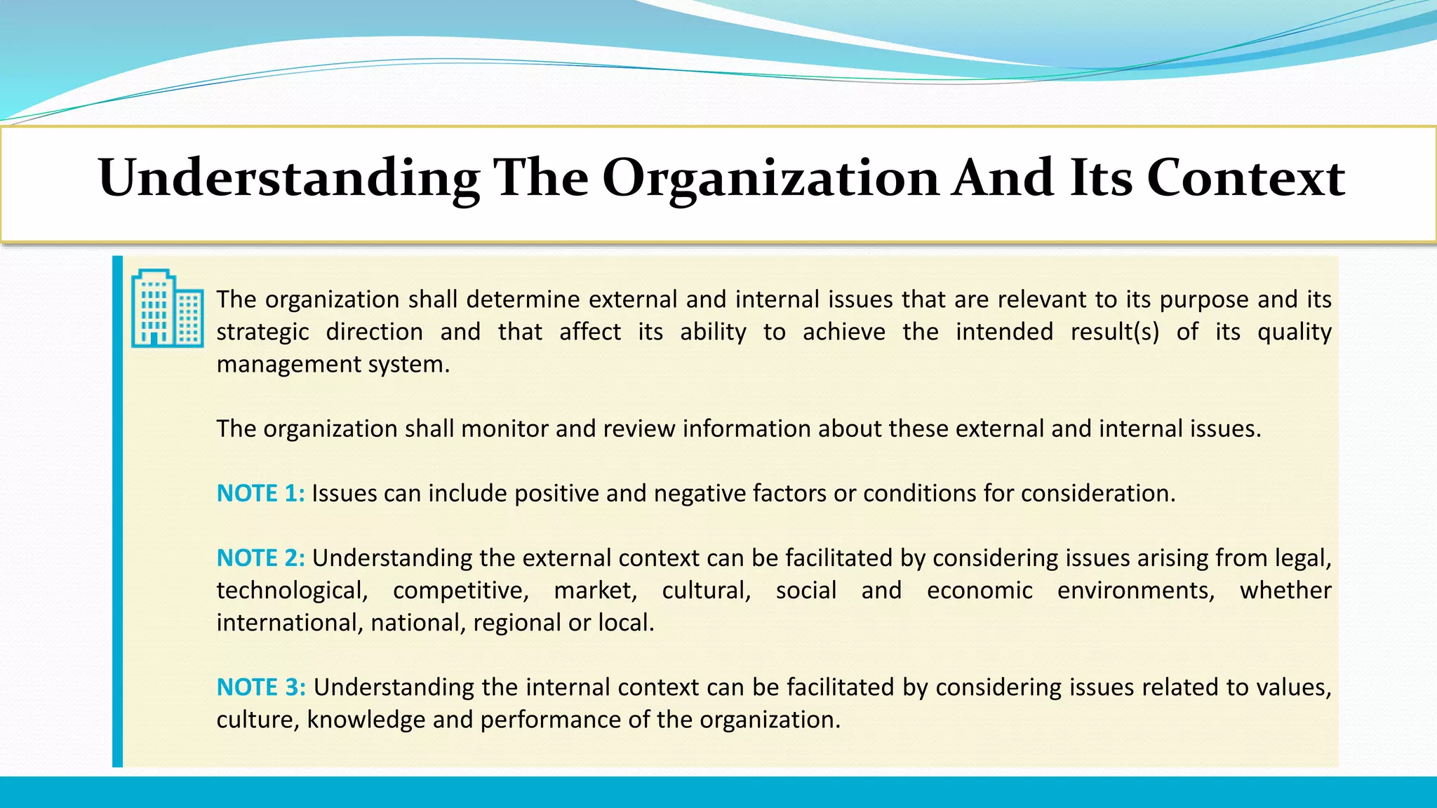 Understanding the organization and its context | PPTX