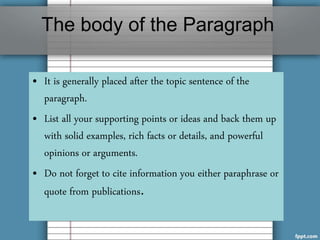 Understanding the paragraph | PPT