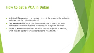 Understanding the Power of Attorney in Dubai | PPT