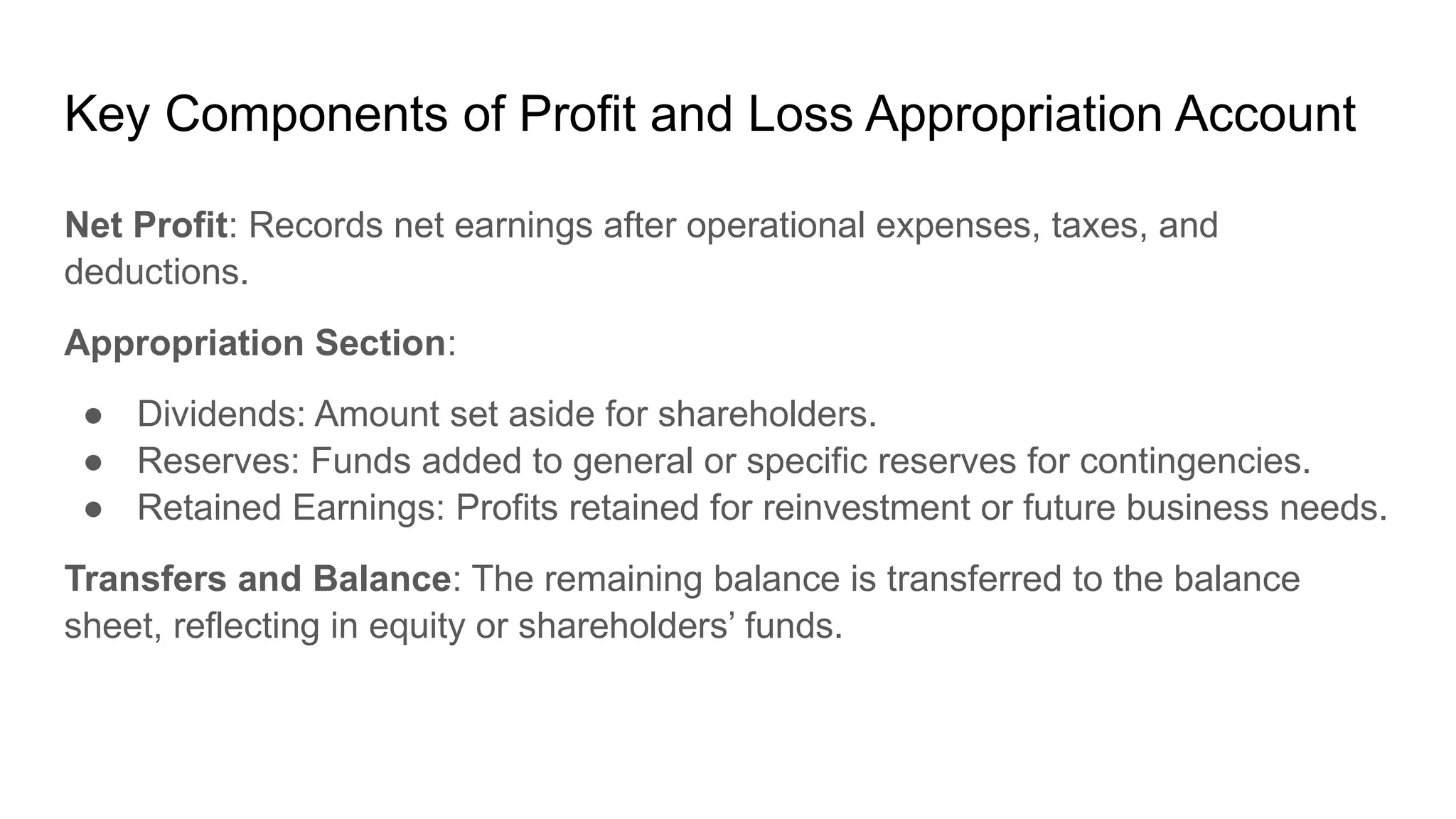 Understanding the Profit and Loss Appropriation Account: Structure and ...