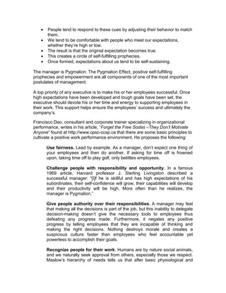 Understanding the pygmalion effect | PDF