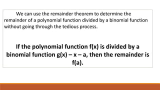 Understanding the remainder theorem | PPTX | Computing | Technology & Computing