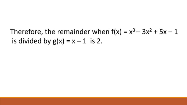 Understanding the remainder theorem | PPT