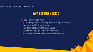 Understanding the Research Paper Format (APA, MLA, Chicago, etc.) | PDF