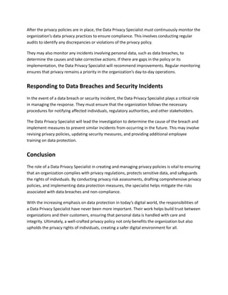 Understanding the Responsibilities of a Data Privacy Specialist in ...