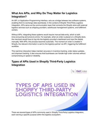 Understanding the Role of APIs in Shopify Third-Party Logistics ...