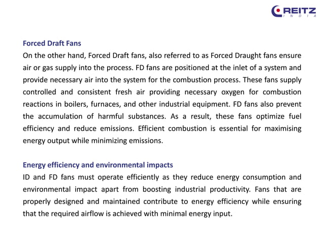 UNDERSTANDING THE ROLE OF ID AND FD FANS IN INDUSTRIAL PROCESSES | PPT