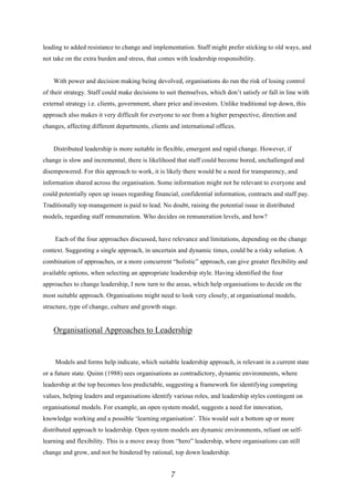 Understanding the role of leadership in successful organisational ...