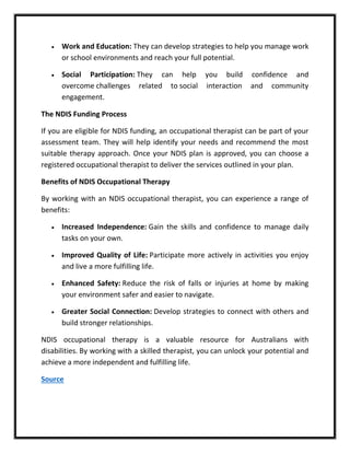 Understanding the Role of NDIS Occupational Therapy in Disability ...