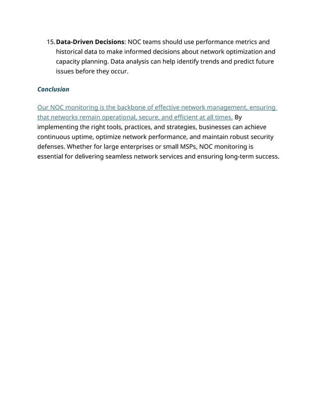 Understanding The Role Of Noc Monitoring In Network Management With Ai Nocdocx Free Download