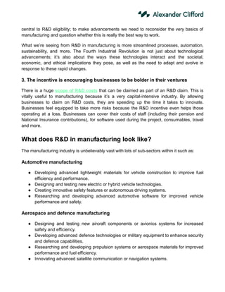 Understanding the role of R&D in the manufacturing industry | PDF