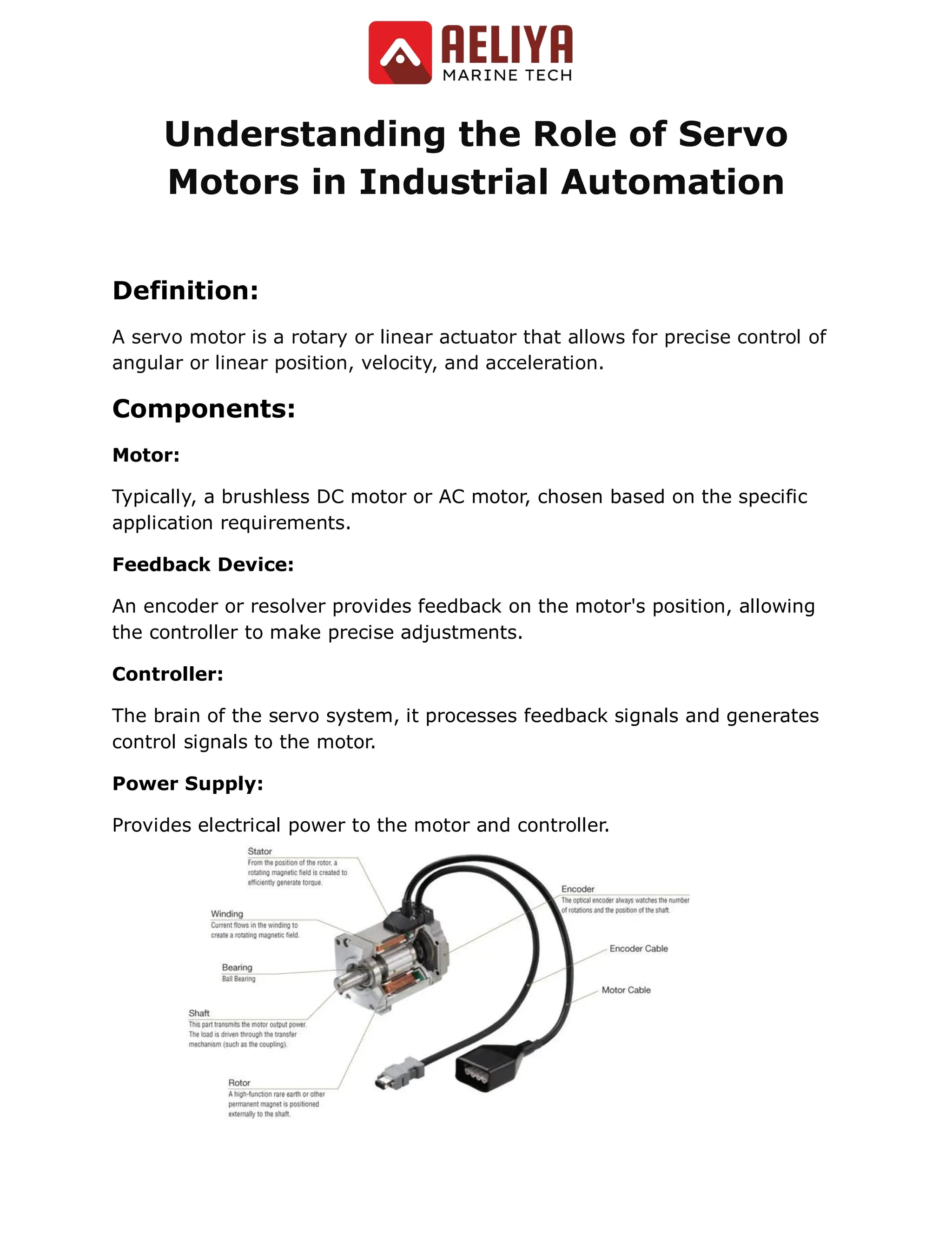 Understanding the Role of Servo Motors in Industrial Automation | PDF