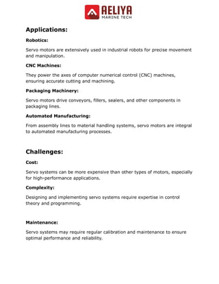 Understanding the Role of Servo Motors in Industrial Automation | PDF