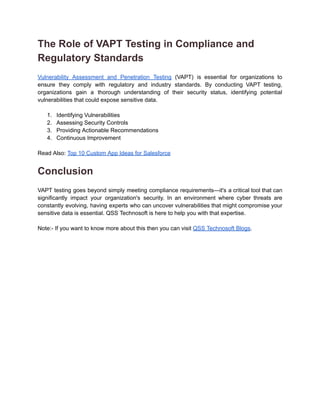 Understanding the Role of VAPT Testing in Compliance and Regulatory ...