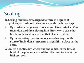 Understanding the Scaling in Research | PPTX