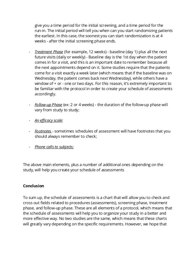 Understanding The Schedule of Assessments in Clinical Trials