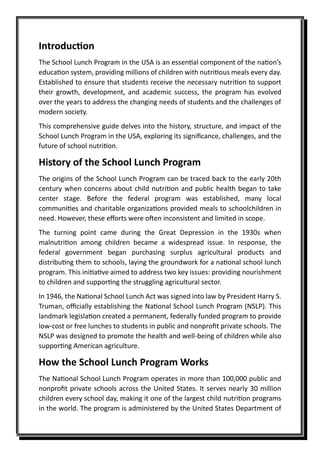 Understanding the School Lunch Program in the USA - A Comprehensive ...