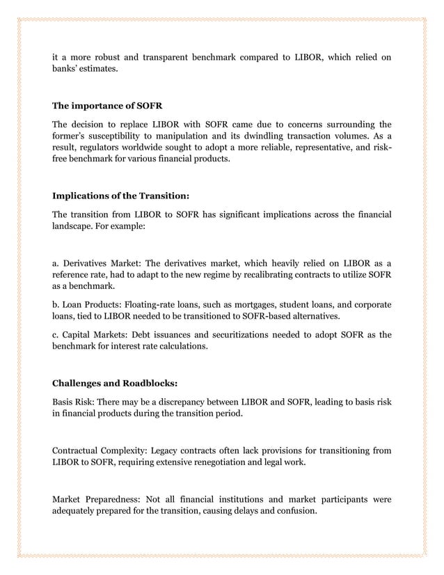 Understanding the Secured Overnight Financing Rate (SOFR) | PDF ...