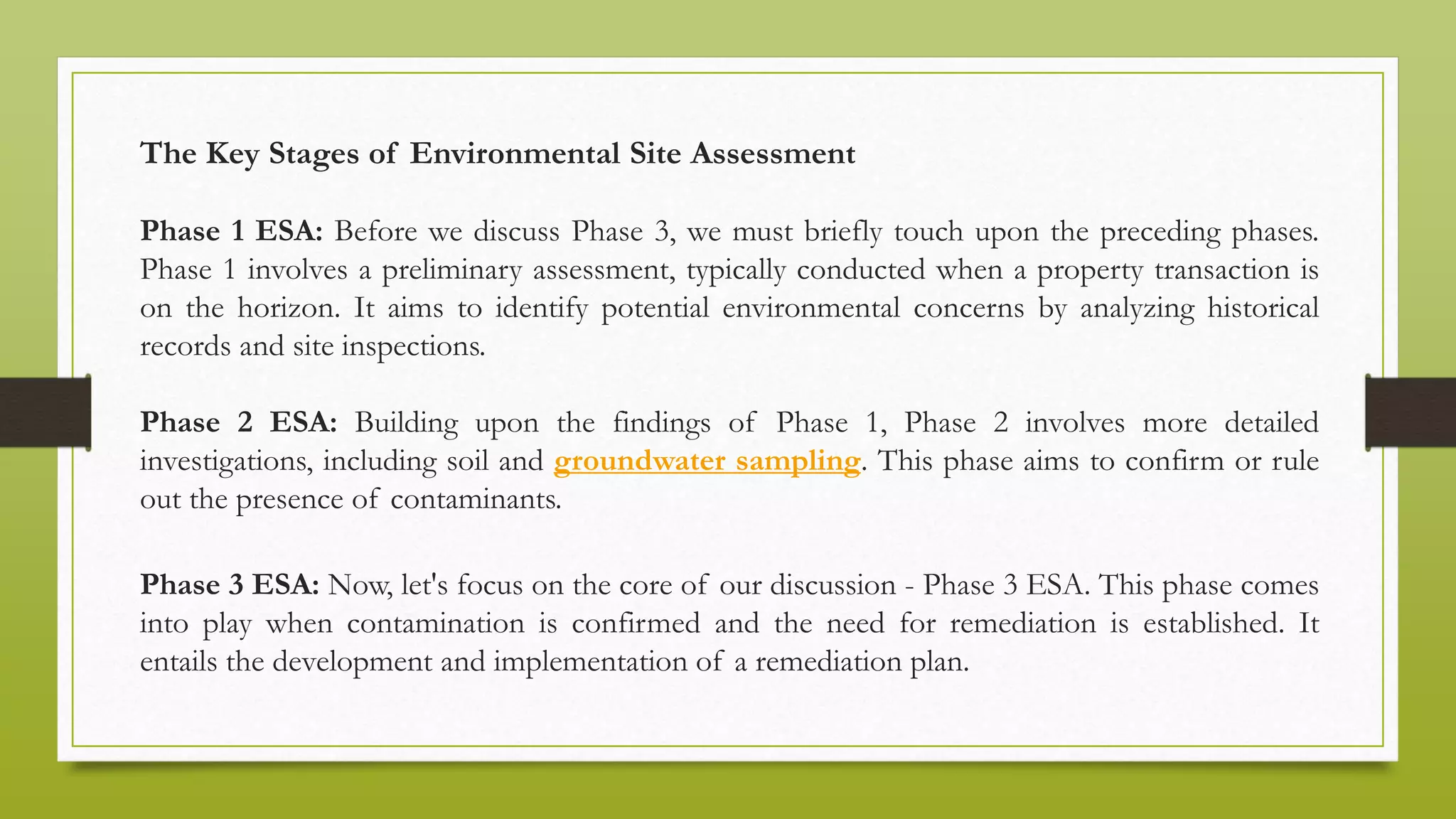 Understanding the Significance of a Phase 3 Environmental Site ...