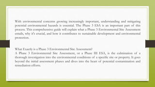 Understanding the Significance of a Phase 3 Environmental Site ...