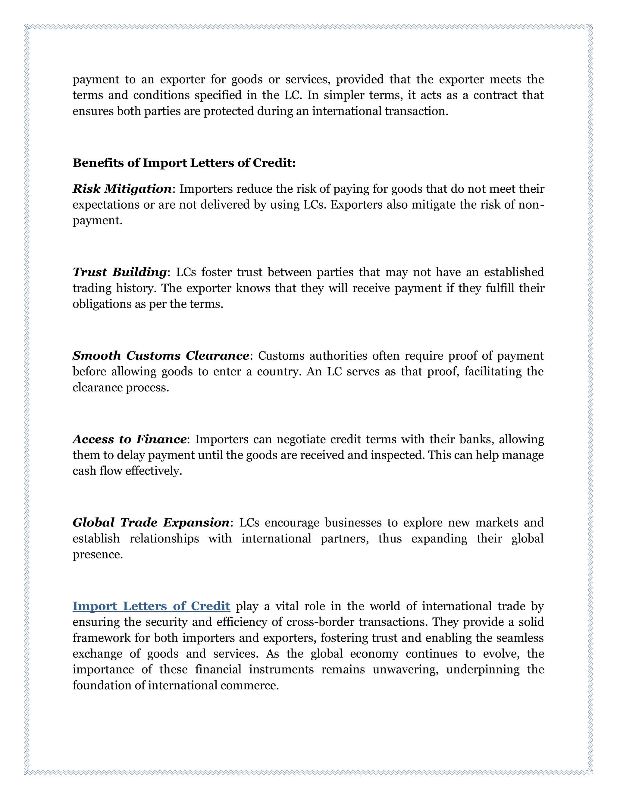 Understanding the Significance of Import Letters of Credit in ...