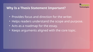 UNDERSTANDING THESIS STATEMENTS: A COMPLETE GUIDE | PPT