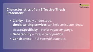 UNDERSTANDING THESIS STATEMENTS: A COMPLETE GUIDE | PPT