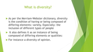 Understanding the social diversity | PPTX