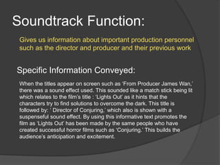 Understanding the soundtrack - Lights out | PPT