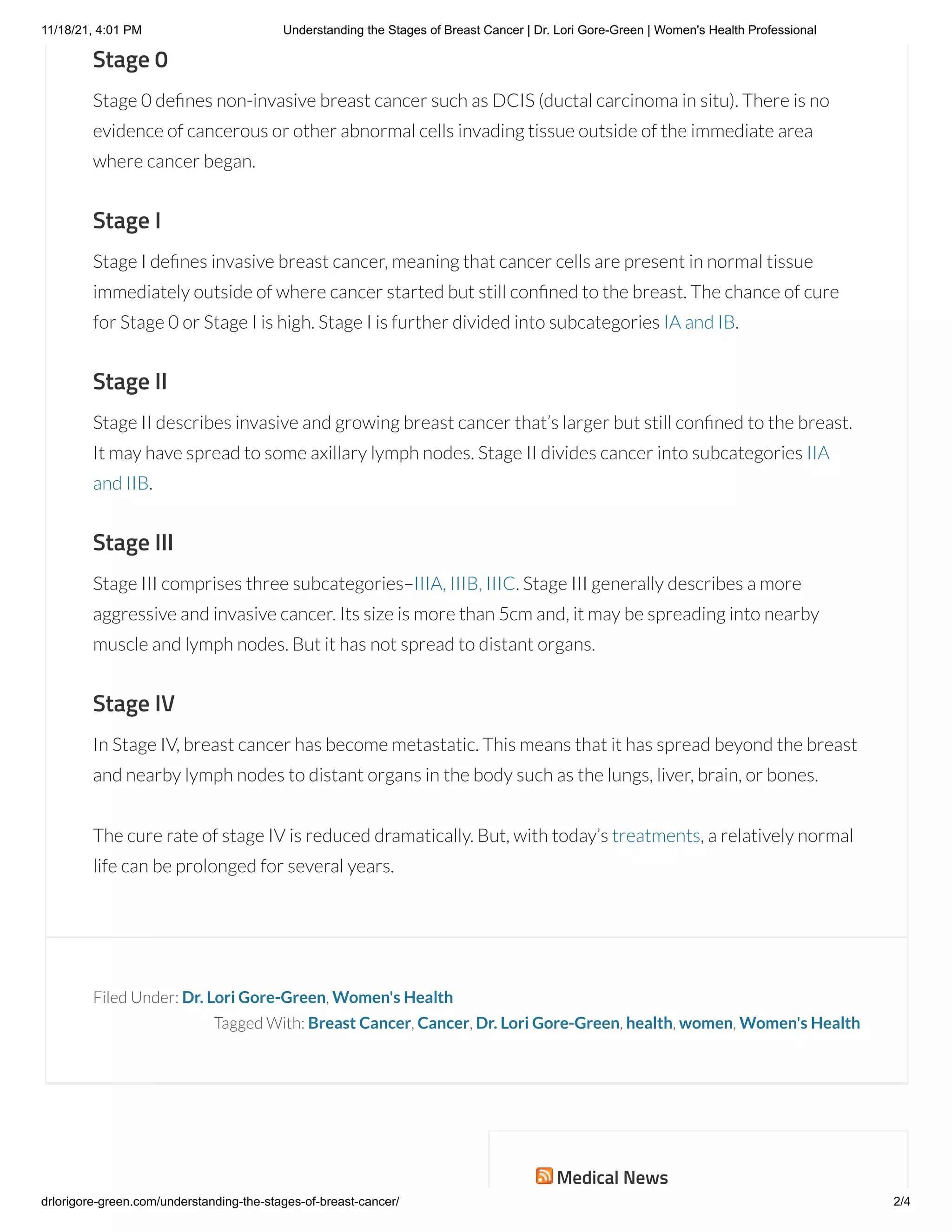 Understanding The Stages of Breast Cancer | PDF