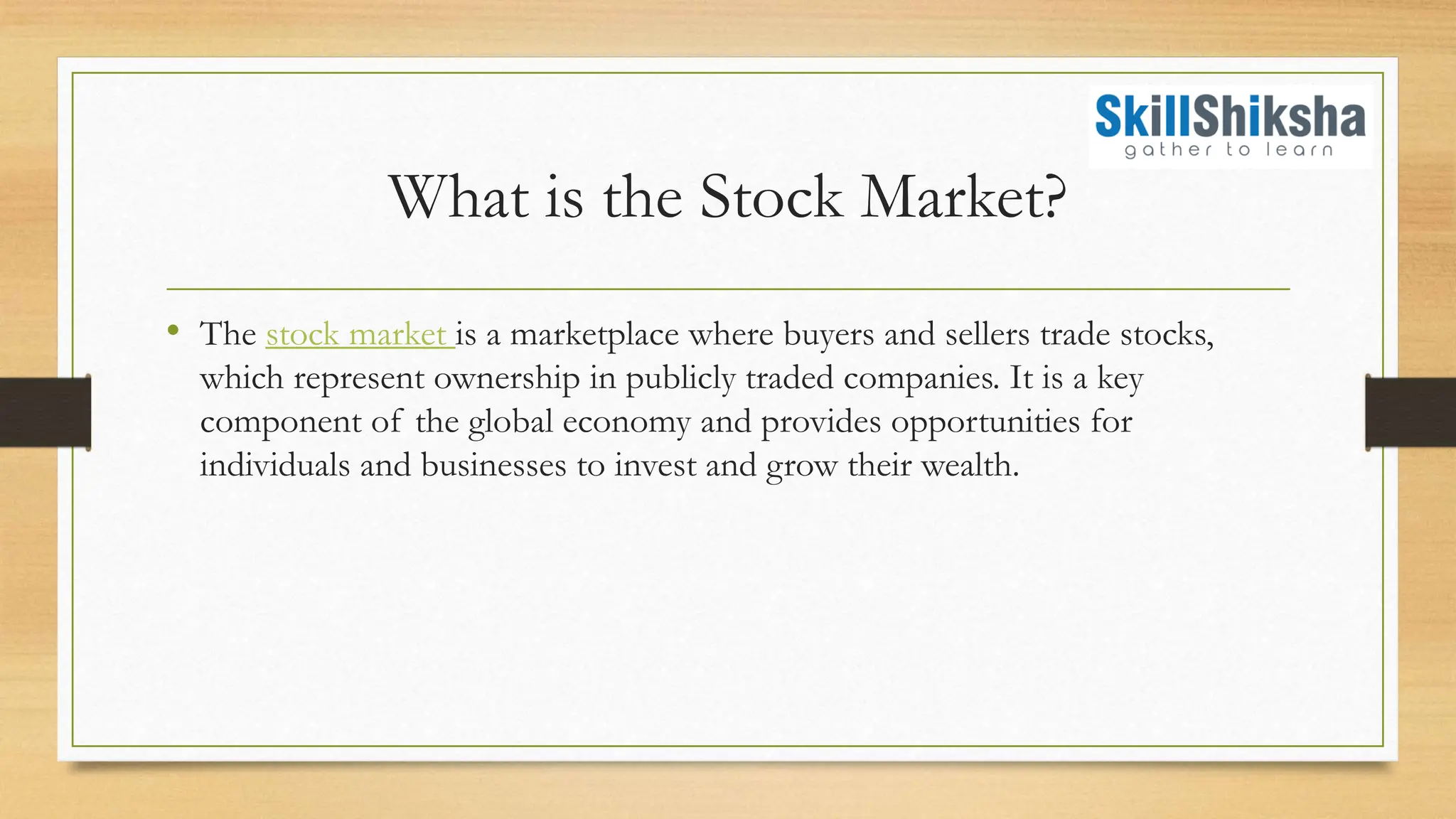 Understanding the Stock market - guide .. | PPTX