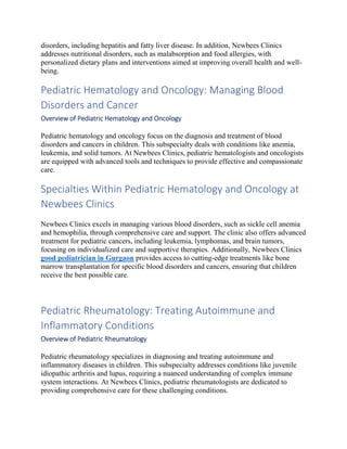 Understanding the Subspecialties of Pediatrics | PDF