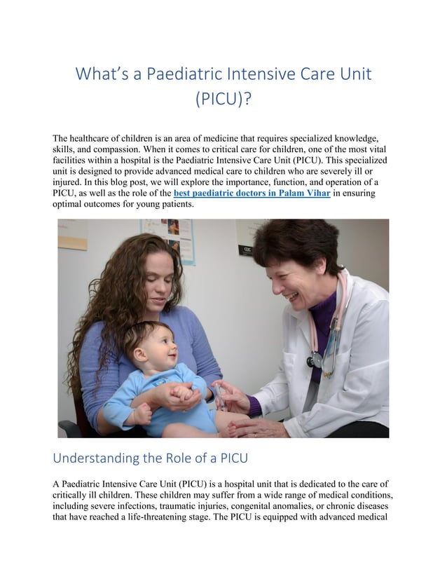 What’s a Paediatric Intensive Care Unit (PICU)? | PDF