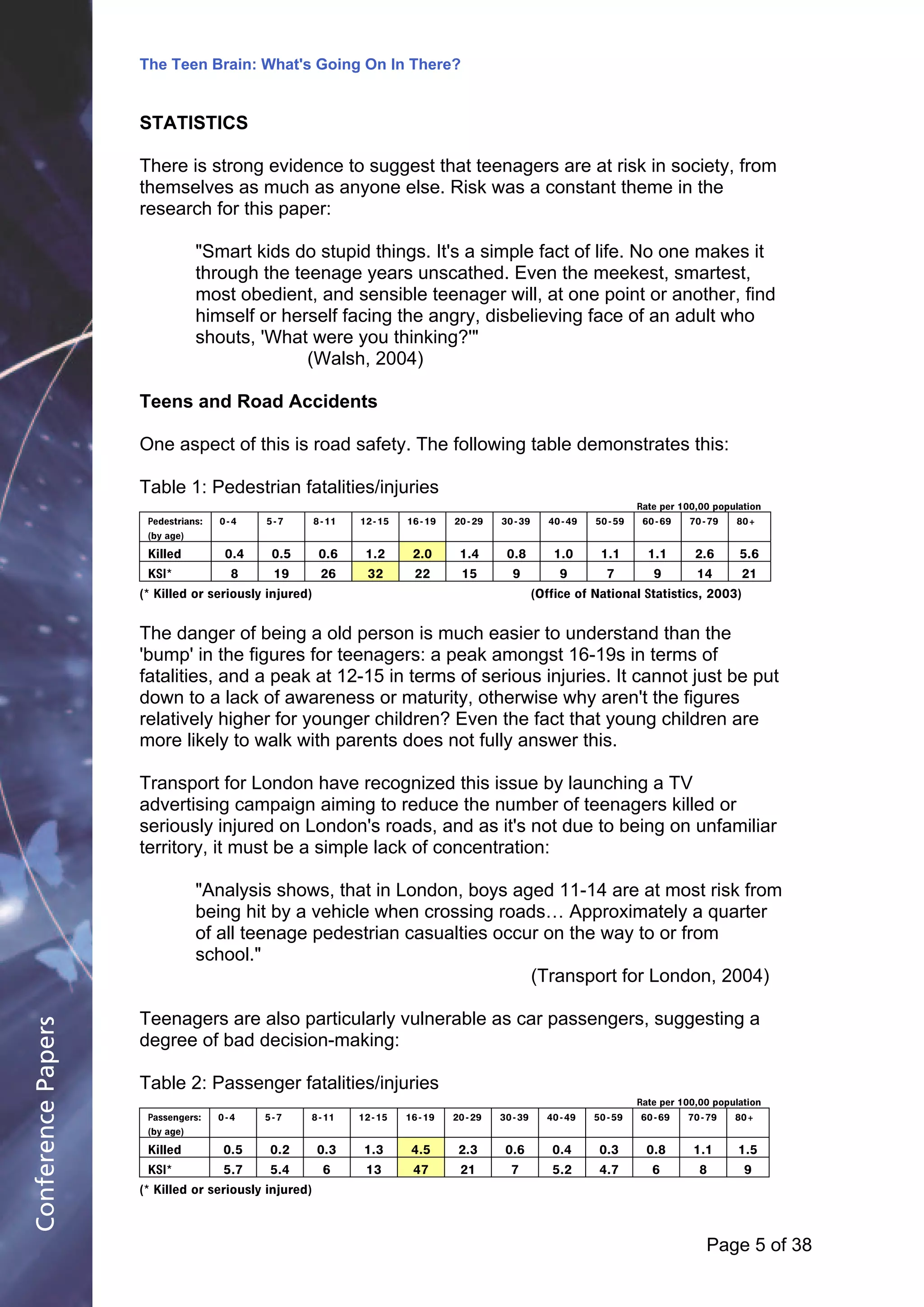 Understanding the Teen Brain (M Richards 2005) | PDF